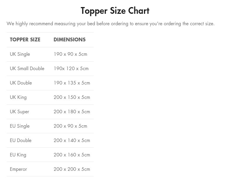 Mattress Topper Bamboo 5cm | eBay UK