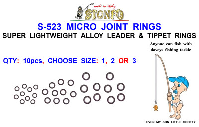523 STONFO 10 MICRO JOINT RINGS FOR JOINING LEADER TIPPET FLY FISHING LINE RINGS | eBay UK