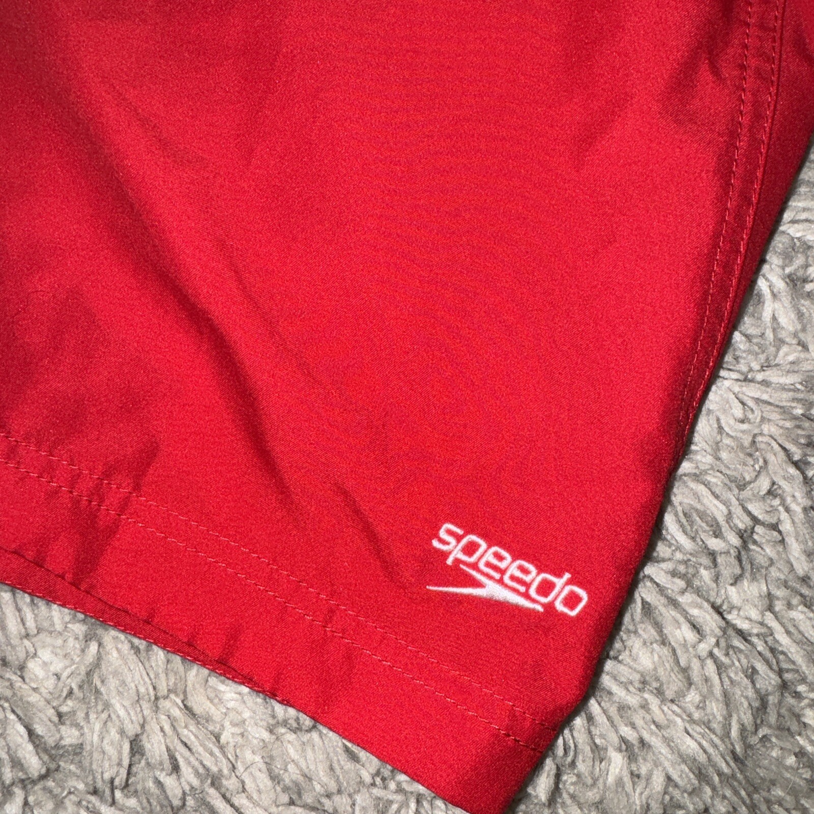 Mens Red Speedo Lifeguard Swim Trunks / Shorts Embroi… - Gem