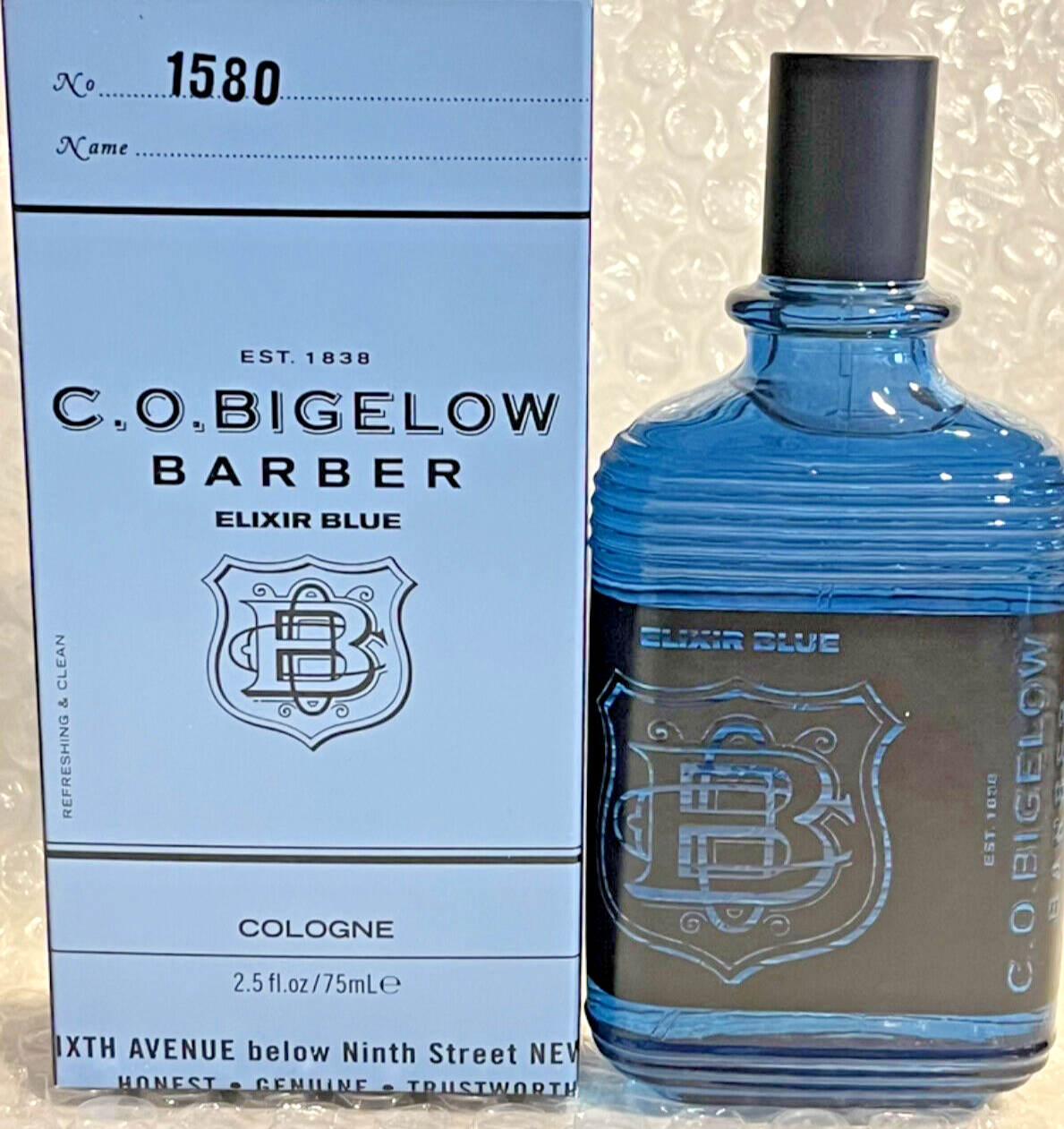 New C.O. BIGELOW BARBER No.1580 ELIXIR BLUE COLOGNE 75 ml/ 2.5 oz Spray ...