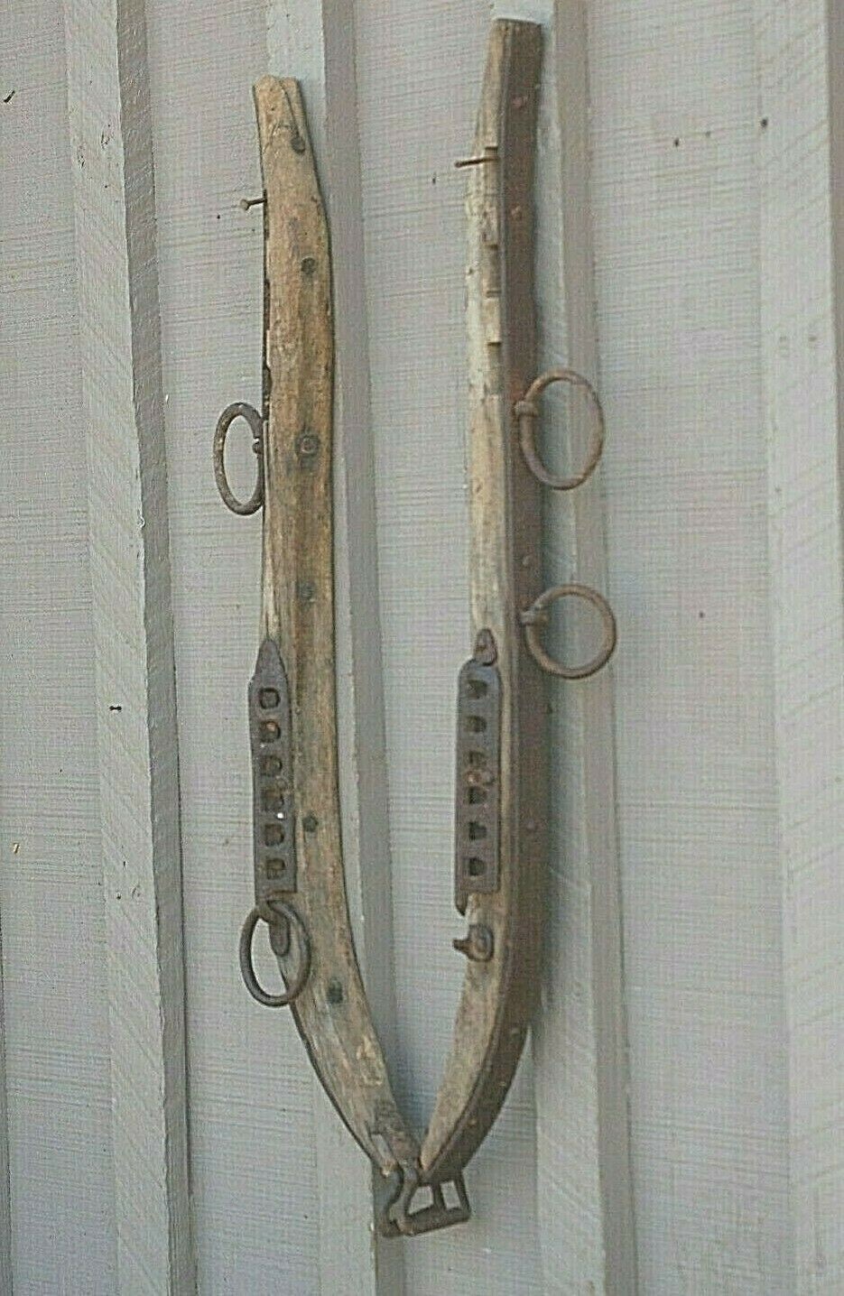 Antique Rustic Wooden Horse Hames Western Country Farm Tool Old Vintage ...