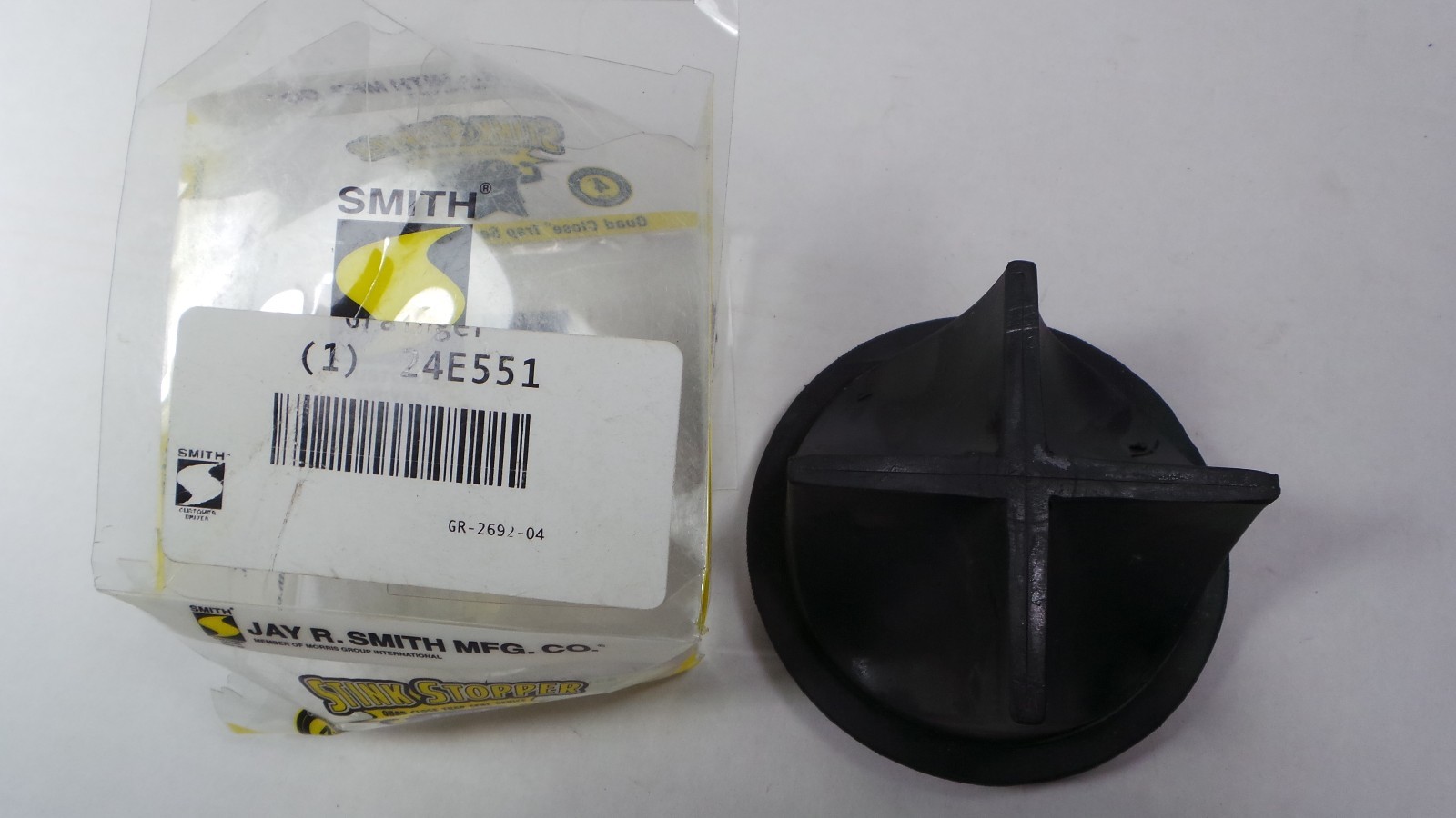 (Qty 1) JAY R. SMITH 4" Pipe Drain Stink Stopper Quad Close Trap Seal ...