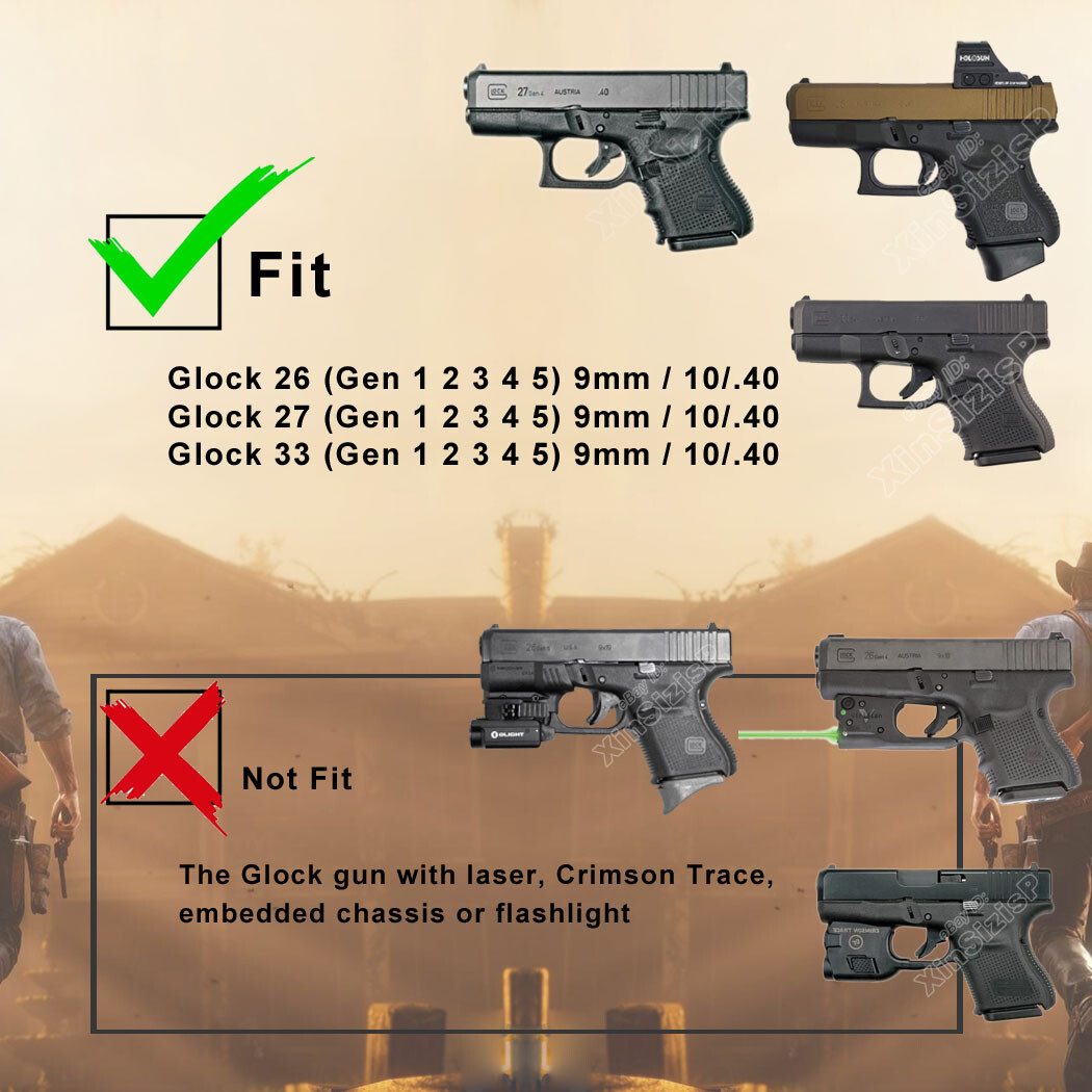 Tactical Gun Holster Fit Glock 26 27 33 Gen1-5 G26 G33 Index Finger ...