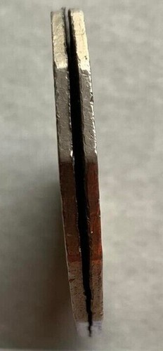 1976 Australian 50 Cent Planchet Error Coin Clamshell Split Crack Along ...