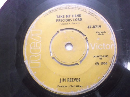 JIM REEVES take my hand precious lord/snow flake RARE SINGLE 1966 INDIA ...
