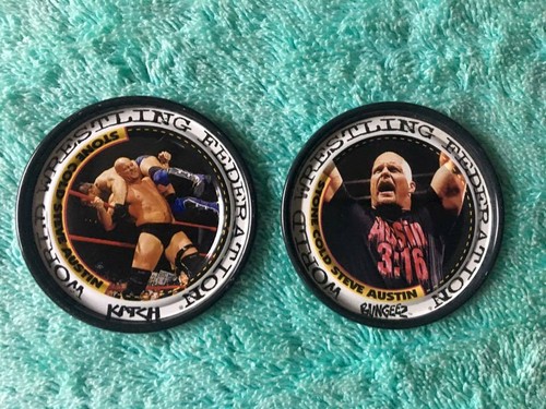 LATE 90s WWE/WWF "STONE COLD STEVE AUSTIN" WRESTLING KATCH/METAL DISC ...