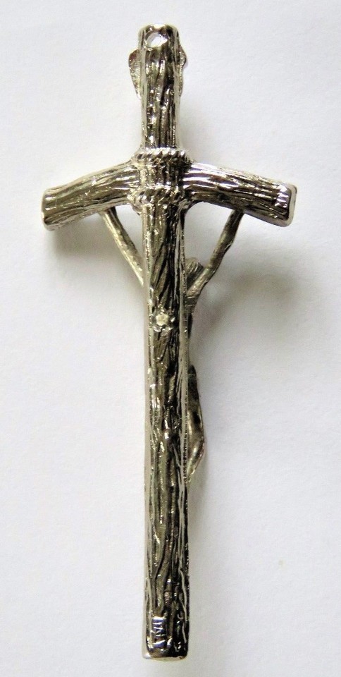 ITALY INRI Cross Crucifix Silver Tone Metal Pendant Italy 2.20" Long | eBay