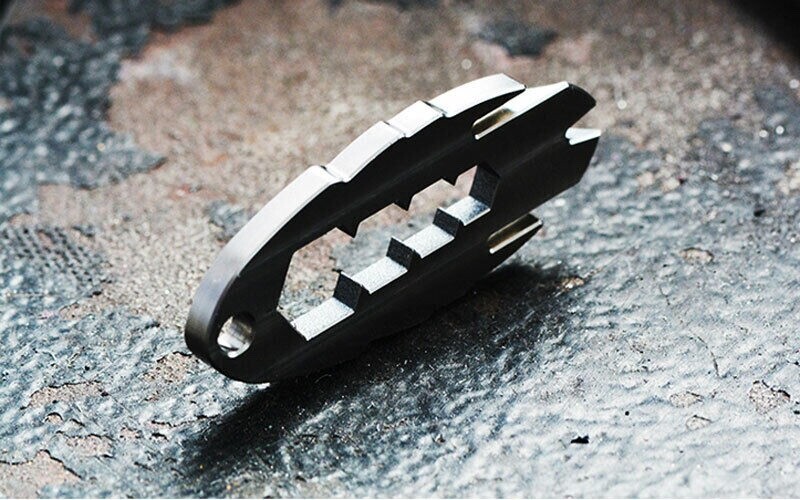 TITANER TC4 Titanium Multi EDC Pry Bar Tool Portable Key Chain Pendant ...
