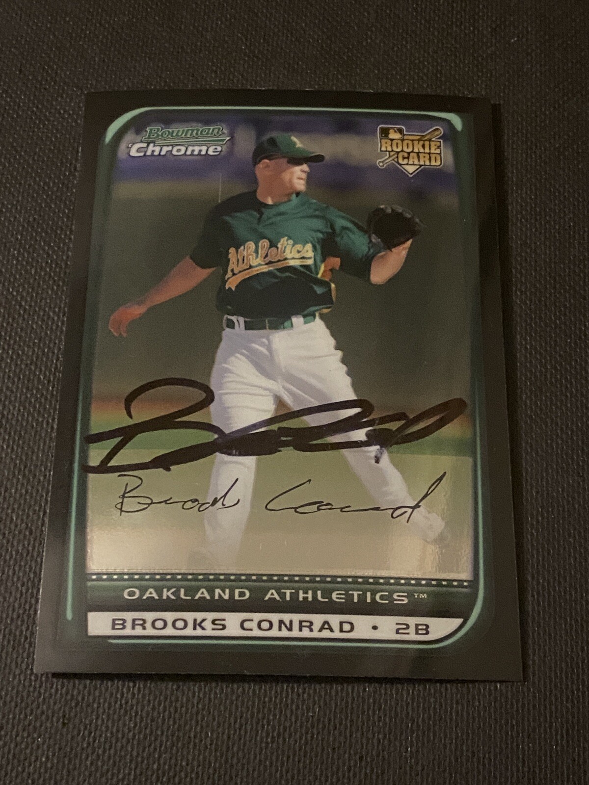 Brooks Conrad Signed 2008 Bowman Draft Chrome Card Auto Oakland A's ...
