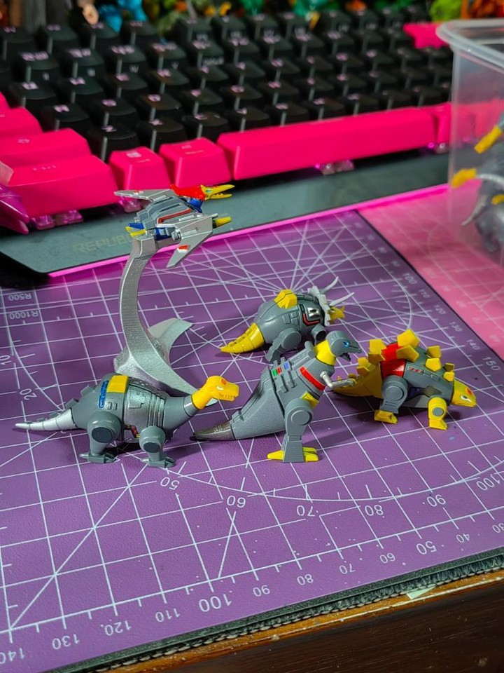 pre-slae pinted minimum MINI Dinoking Grimlock Sludge Swoop Snarl Slag ...