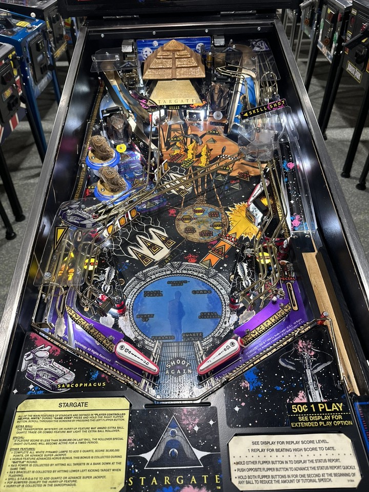 Stargate Pinball Machine Gottlieb 1995 LEDS Orange County Pinballs FREE ...