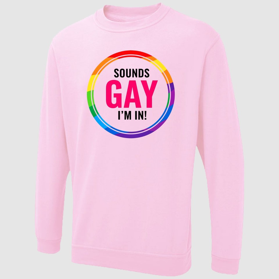 Sounds Gay I'm In Sweatshirt Printed Funny LGBT Pride Love Men's ...