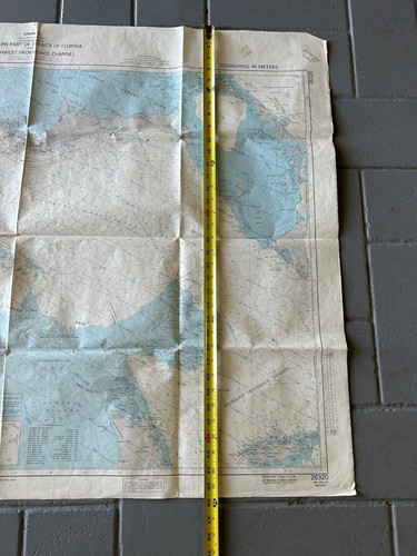 Nautical Chart Map STRAITS OF FLORIDA - NW Providence Channel 48”x36 ...