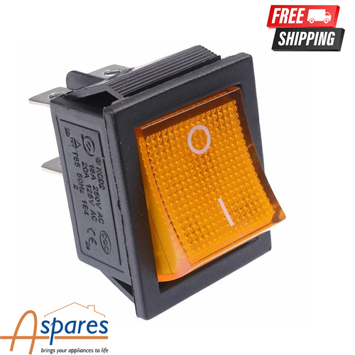 Rocker Switch 16A 240V, 20A 125V YELLOW ON-OFF Double Pole 4 Pin | eBay UK