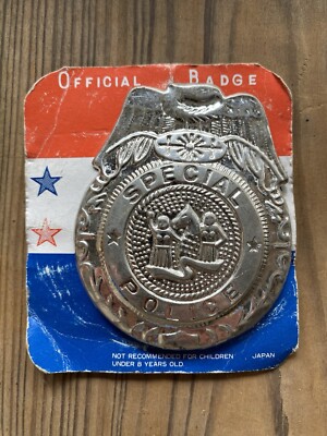 Vintage Official Badges Special Police Tin Toy-Original Package-Japan ...