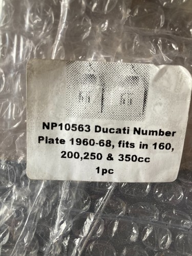 Ducati Number Plate 1960-68 | eBay