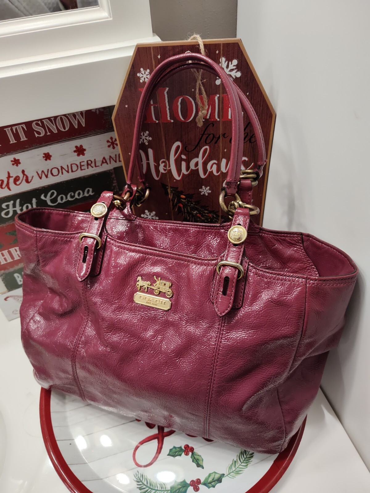 Coach Poppy Vintage Madison Mia Patent Leather Should… - Gem