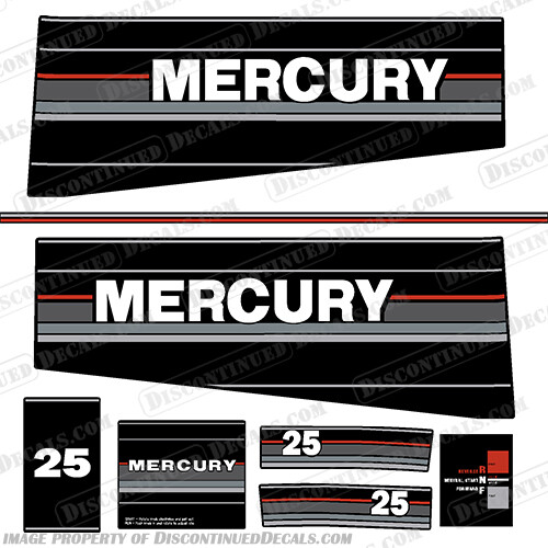 Fits Mercury 25HP Outboard Engine Decals - 1989-1994 | eBay