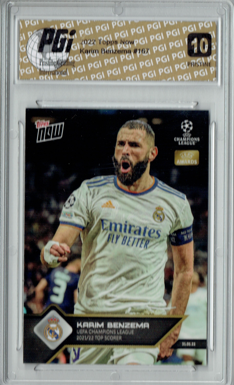 Karim Benzema 2022 Topps Now #167 PRISTINE Trading Card PGI 10 | eBay