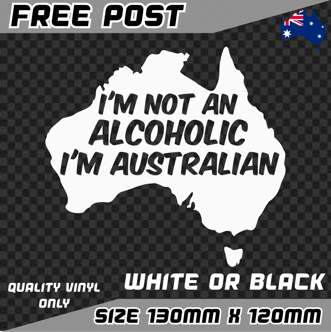 Im Not An Alcoholic Sticker Decal Car Ute Bogan Australia Aussie Straya ...