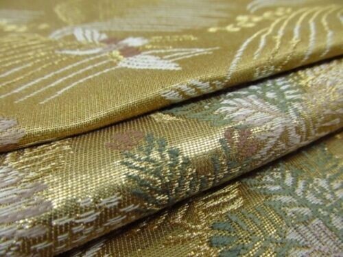 Japanese Kimono SILK FUKURO OBI TREE PINE CRANE TSURU BIRD WAVE 78 | eBay