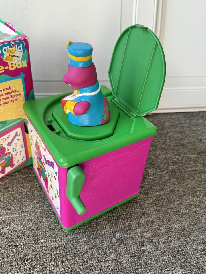 1985 Barney The Dinosaur Musical Jack in Box Toy WITH BOX! Doesn’t Work ...