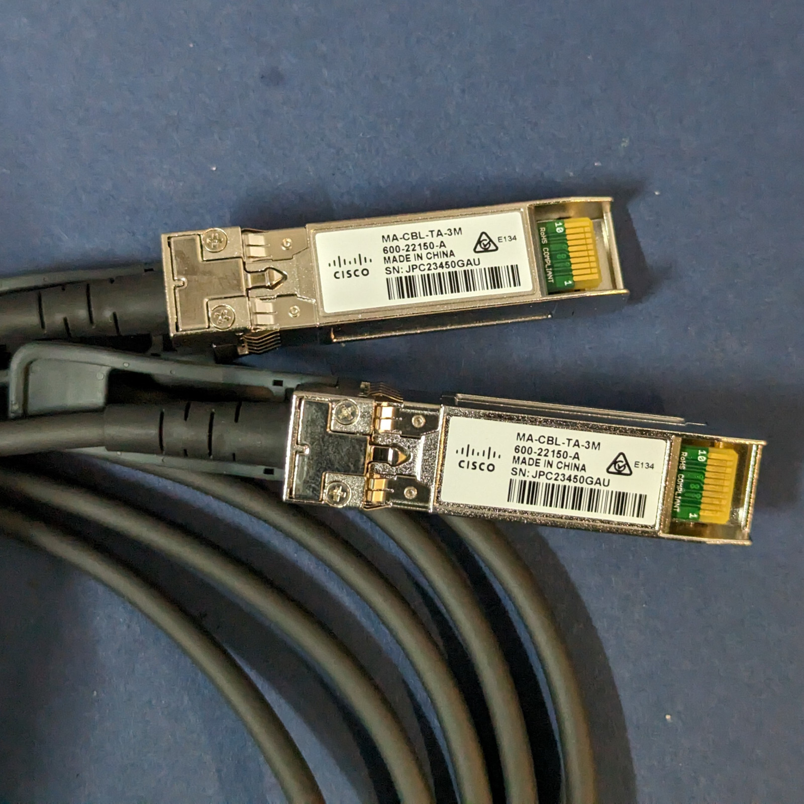 Cisco Ma-cbl-ta-3m N2 Meraki 10 GbE Twinax Cable With SFP Modules 3 M ...