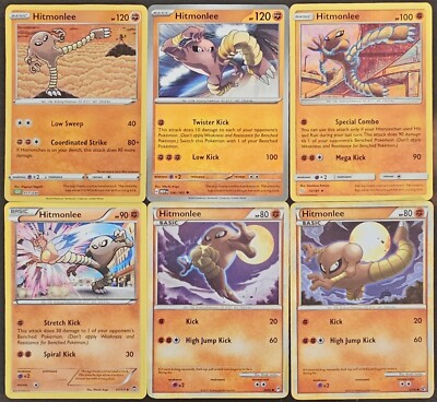 (6x) Hitmonlee + HOLO Pokemon Card Collection Set Deck Building ...