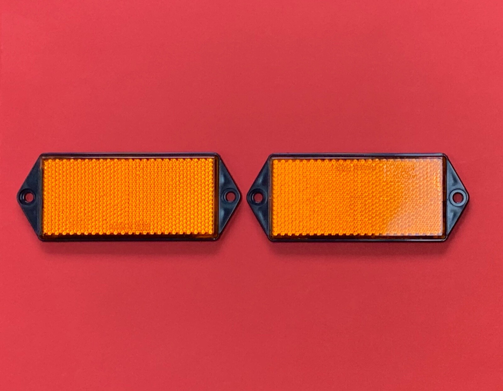 2 X Side Amber Reflector Screw Trailer Horsebox Tractor Rectangle ...