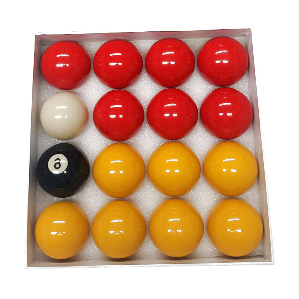 2'' Red and Yellow Pool 16 Balls Billiard Pool Full Set Home Sport Cue ...