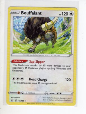 BOUFFALANT BATTLE STYLES COLLECTION POKEMON CARDS 118/163 NM/M | eBay