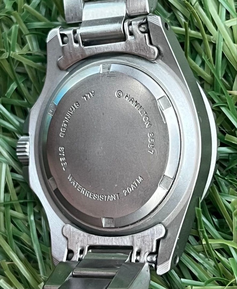 Hamilton Khaki Sub 660ft 8587 Black Dial Date Quartz Men's Watch Used ...