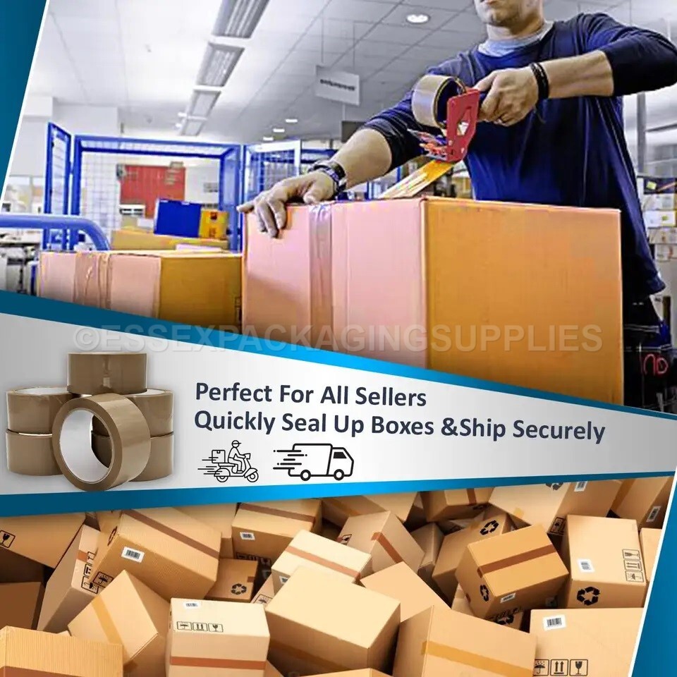 LONG LENGTH PACKING TAPE STRONG - BROWN / CLEAR / FRAGILE 48mm x 66M ...