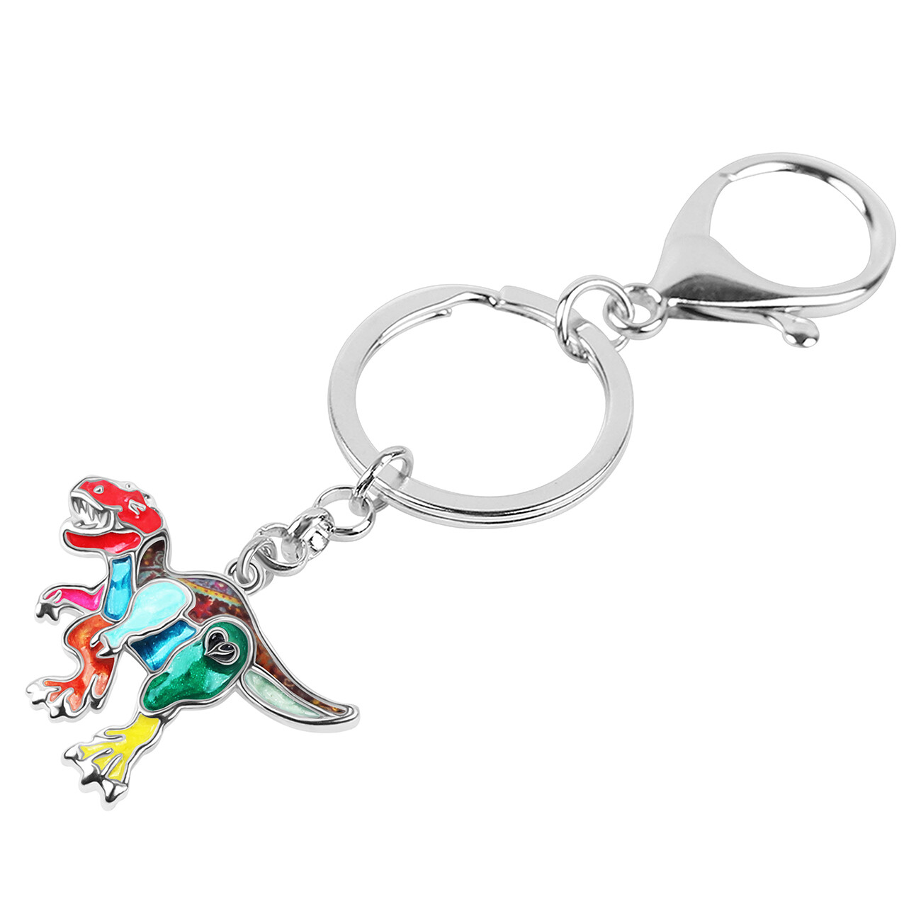 Enamel Alloy Tyrannosaurus Rex Dinosaur Keychains Key Ring Novelty ...
