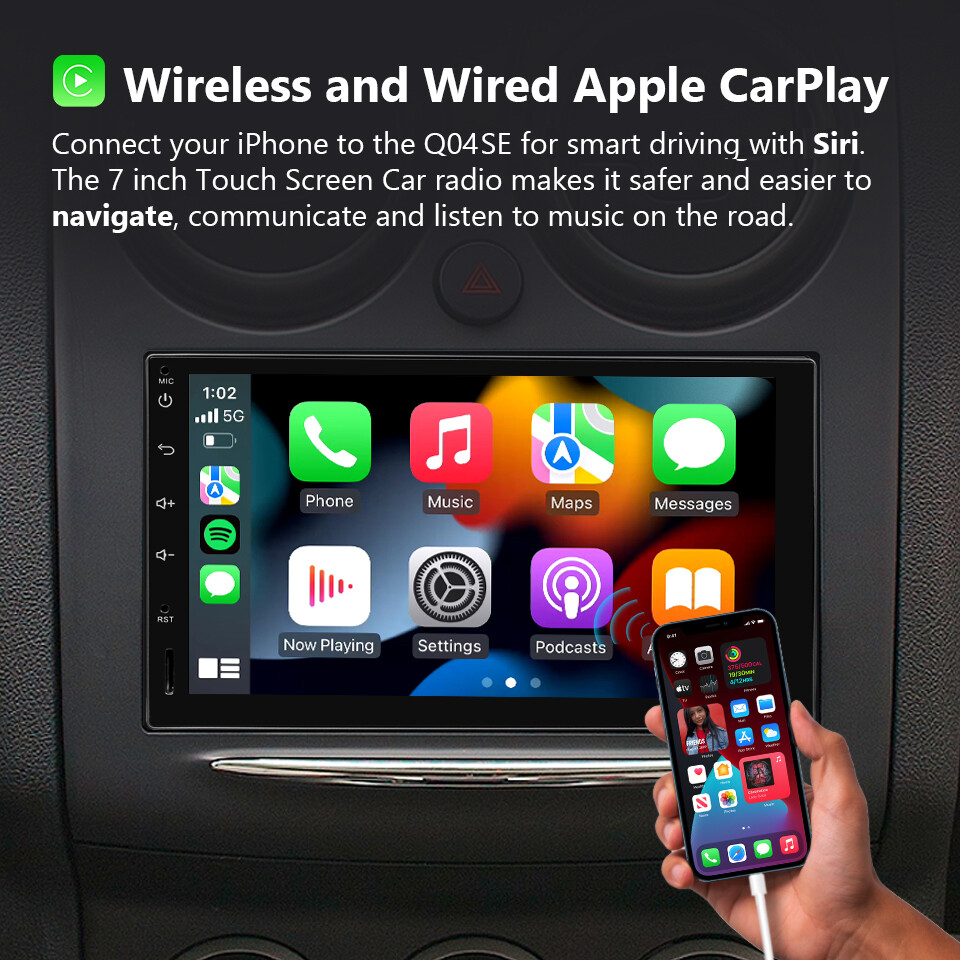 CAM+DVR+OBD+Q04SE Double 2Din Car Stereo Carplay Android 10 8-Core 7 ...