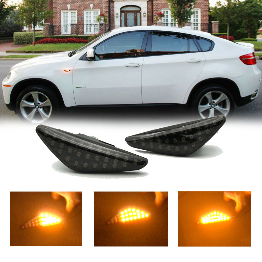2x Sequential Dynamic Flowing LED Side Marker Light For BMW E70 X5 F25 ...