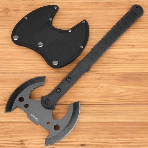 17" Double Head Tomahawk Throwing Axe Battle Hatchet Stonewashed Black ...