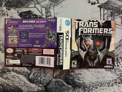 Transformers Revenge of the Fallen Nintendo DS Cover Art Insert ONLY ...