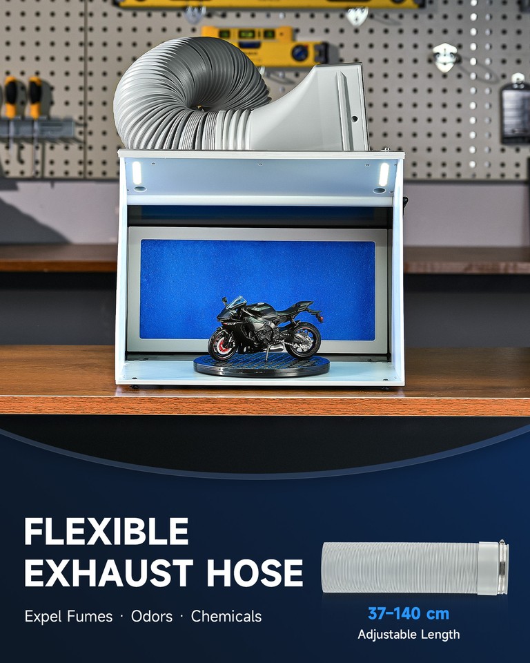 Airbrush Spray Booth Fume Extractor & Bright Lighting,Craft Table ...