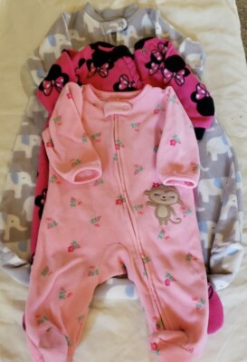 Lot 3 Elephant, Disney Minnie, Monkey Infant Pajamas 0-3mos | eBay