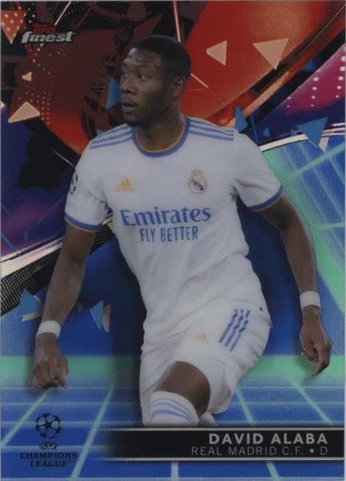 2021-22 Topps Finest UCL - David Alaba #8 Blue/Aqua Vapor Wave ...
