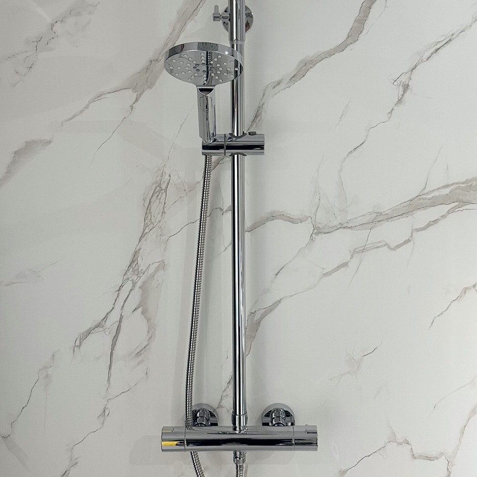 Large 1000mm Wide x 2.4m Shower Wet Wall Panels Bathroom Cladding PVC ...