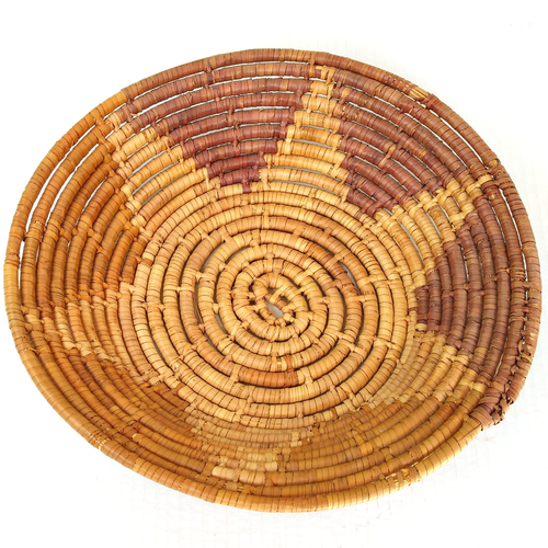 VTG Rope Basket Native American Southwest Navajo Round Wicker Star ...