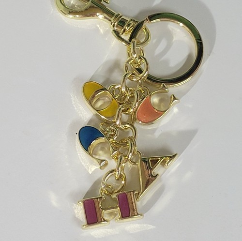 Coach Gold Multicolor Keychain Bag Charm Keyholder | eBay