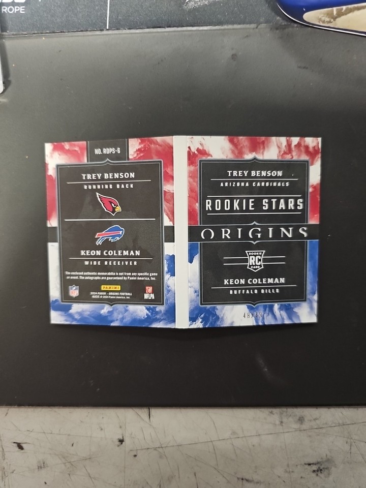 2024 Panini Rookie Stars Dual Auto Trey Benson/Keon Colman/49 | eBay