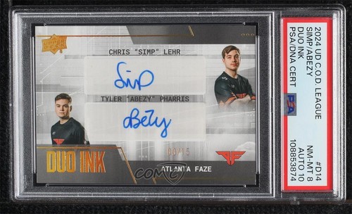 2022 Upper Deck Call of Duty League Duo Ink Gold /15 aBeZy Simp #D-14 ...