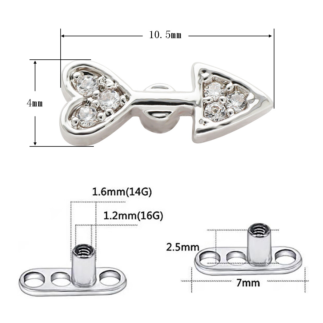 1PC Titanium Dermal Piercing Micro Dermal Anchor Skin Diver Body ...