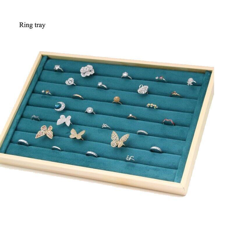 Velvet Necklace Ring Earring Holder Jewelry Tray Display Organizer ...