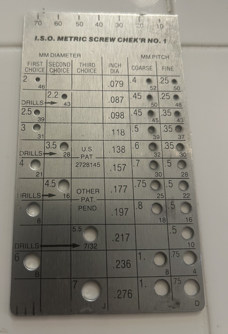 I.S.O. METRIC SCREW CHECKER #1 | eBay