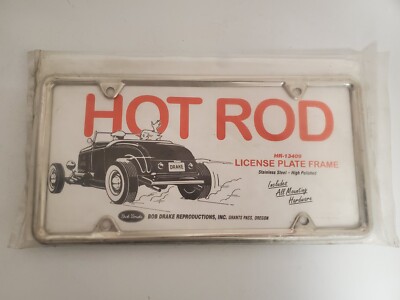 Vintage License plate frame Bob Drake Hot Rod Rat rod Old school | eBay